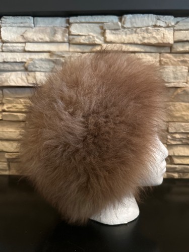 Russian Light Brown Fox Fur Hat Vintage Ushanka Lined sz XL - 7 1/2 - 7 ...