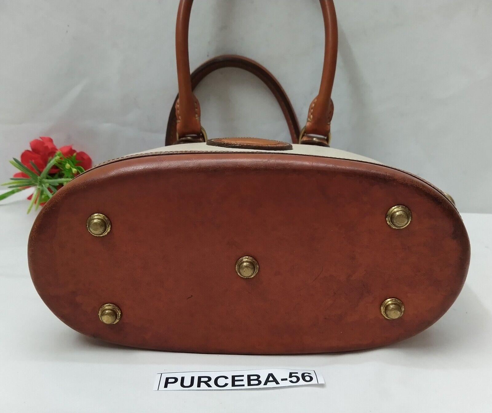 Dooney & Bourke Ivory Pebbled Leather Dommed Double Handle Zipper ...