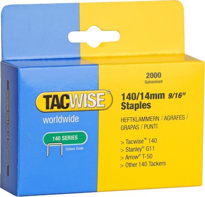Tacwise 0349 Type 140/14mm Heavy Duty Galvanised Staples, Pack of 2000 ...