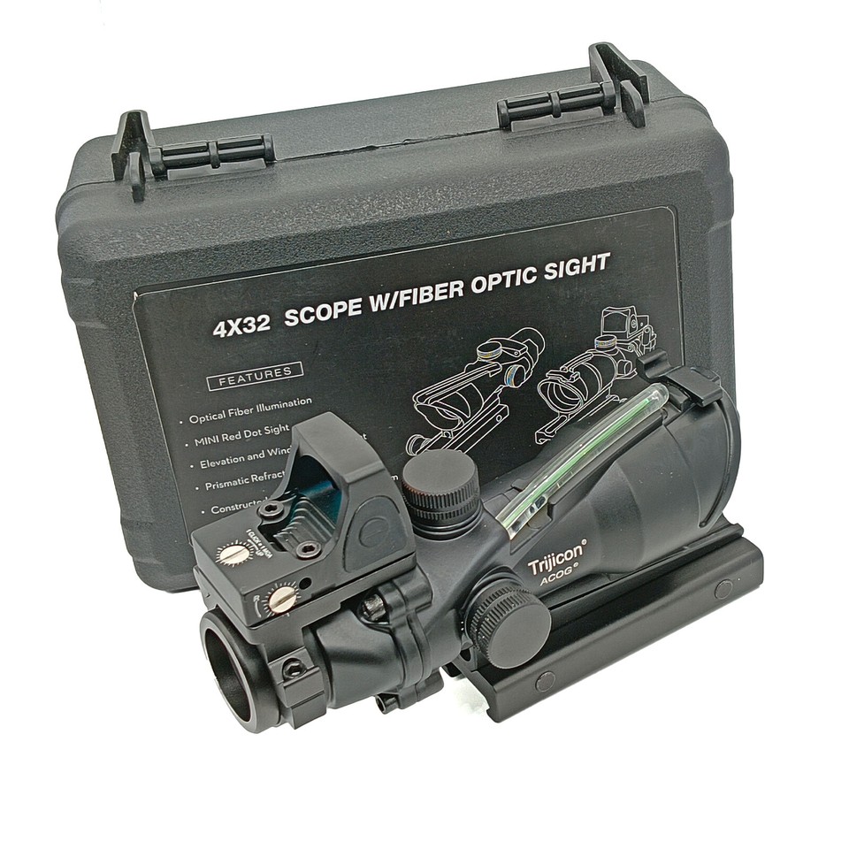 ACOG TA31 4X32 Fiber red/Green dot sight Optics Scope Chevron reticle ...