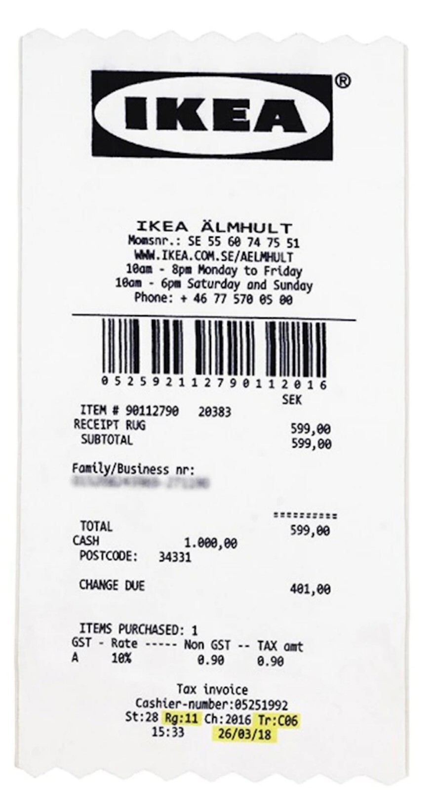 Virgil Abloh x IKEA MARKERAD "RECEIPT" Rug 201x89 CM NEW | eBay