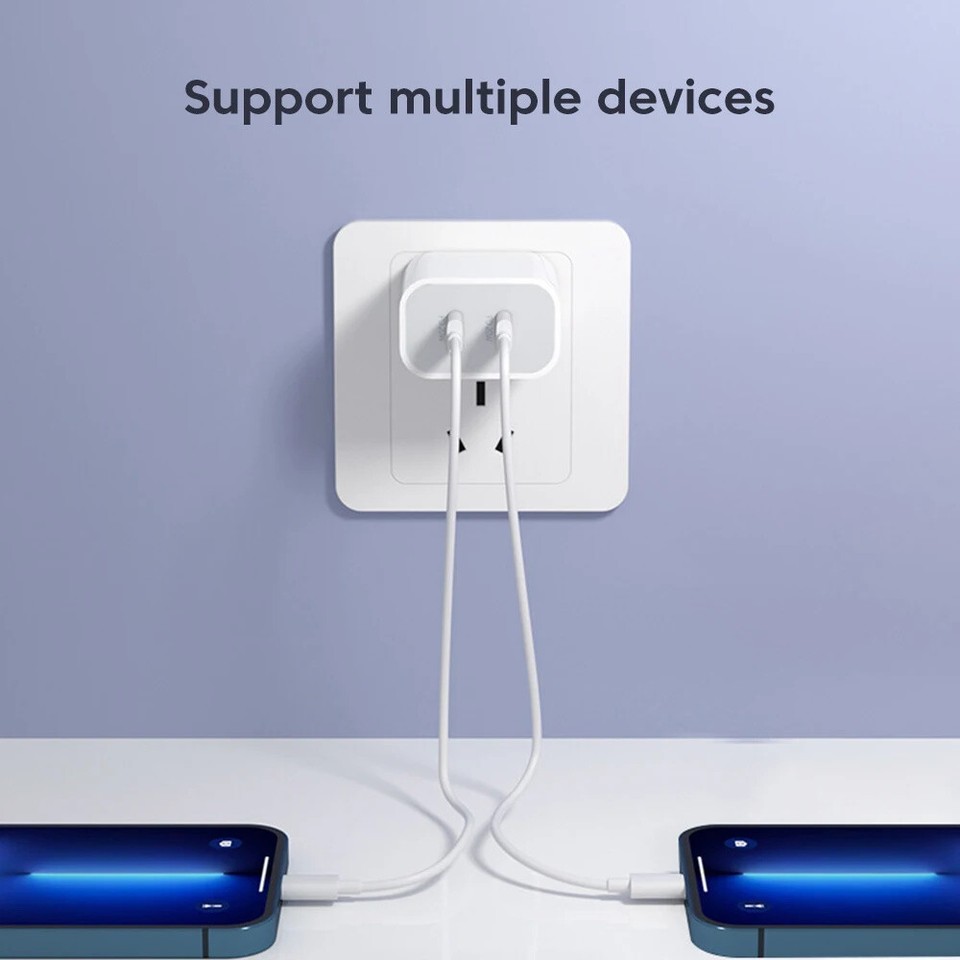40W PD USB Type-C Fast Charger Cube Cable For iPhone 17 16 15 14 13 12 ...