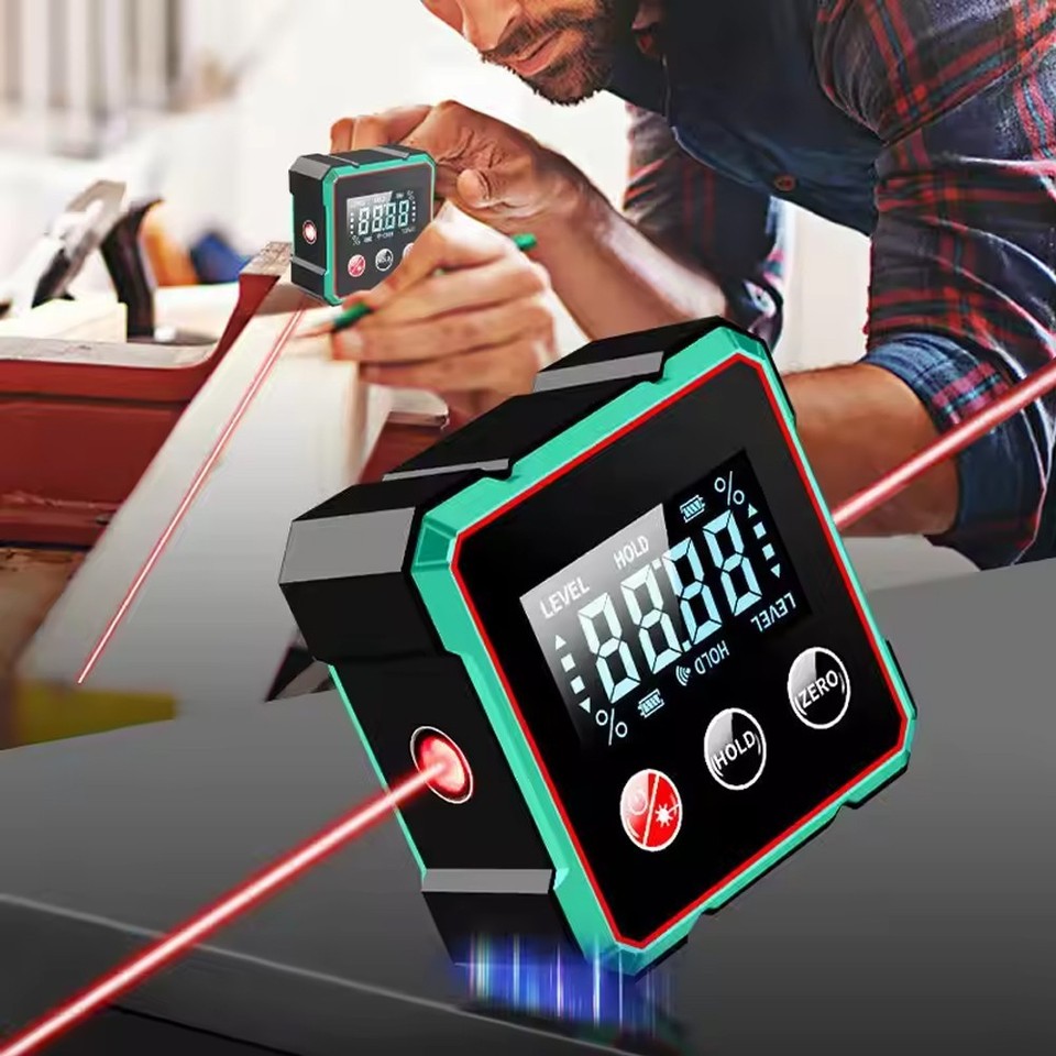 Digital Angle Finder Magnetic Protractor Laser Level Box Inclinometer ...