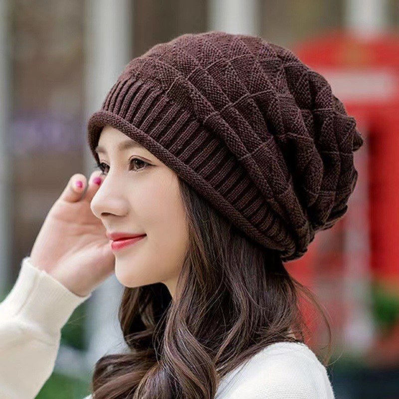 Women Knitted Hat Winter Beanie Triangle Geometric Design Cold Weather ...