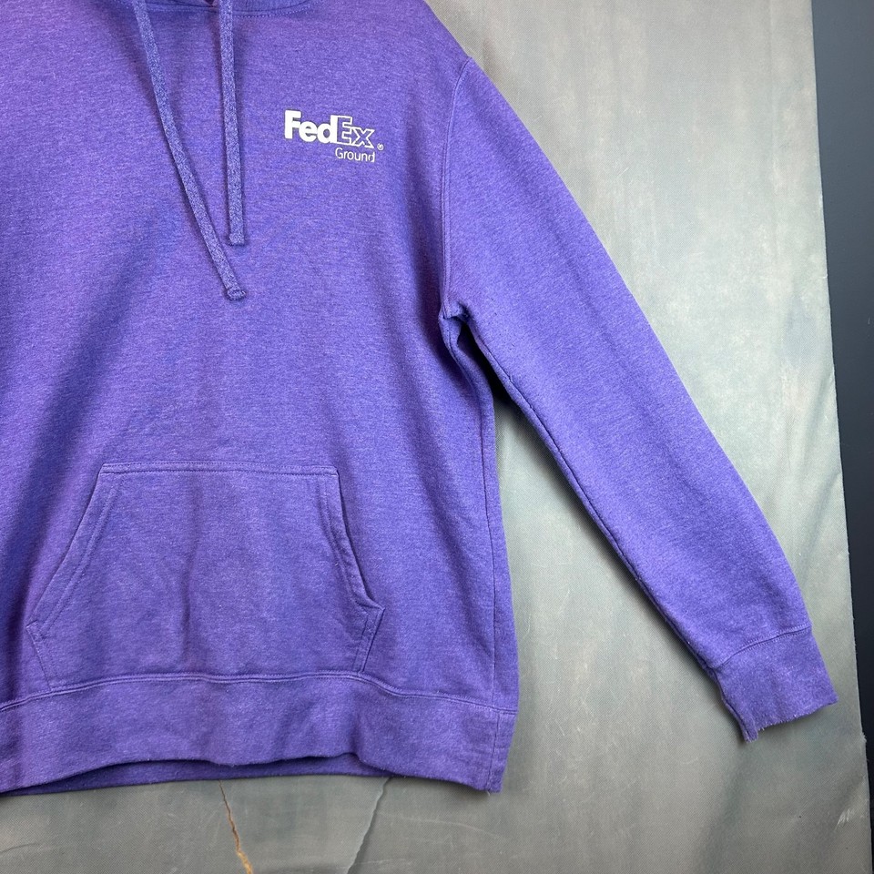 FedEx Hoodie Adult Large Logo Front Pocket Streetwear Sweatshirt Purple ...