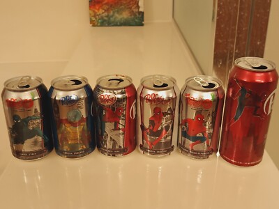 2018 Dr Pepper SPIDER-MAN FAR FROM HOME Set Of 6 Cans All Empty Free ...