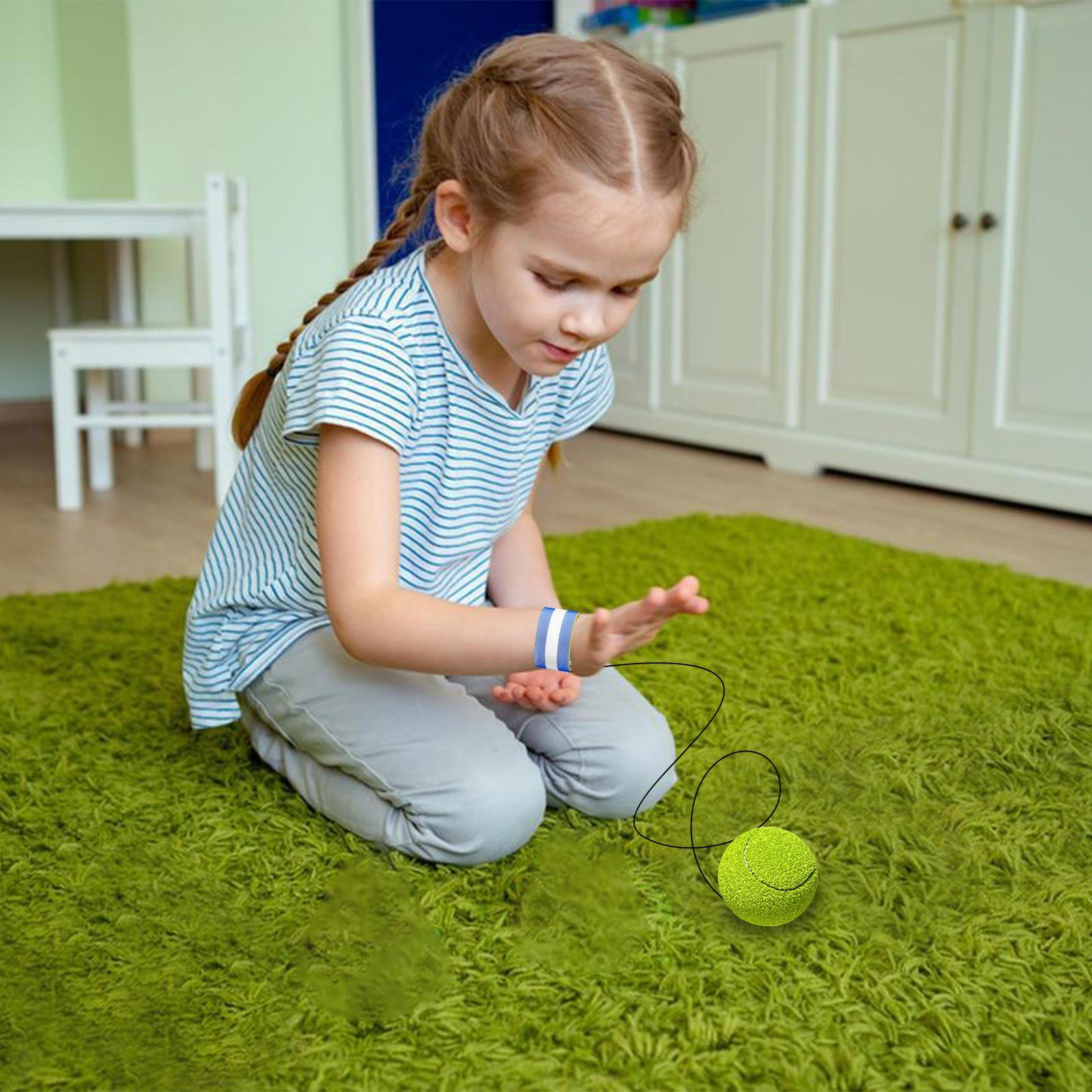 Return Rubber Tennis Ball on Nylon String with Wrist Band Throw And ...