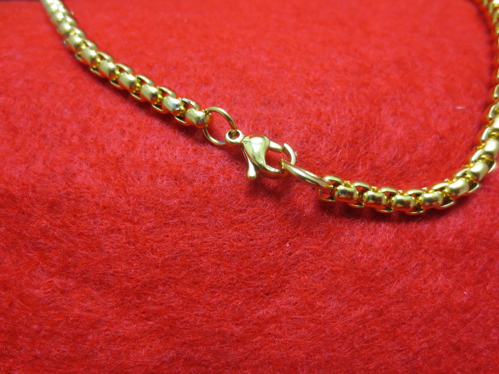 16"-60" 3/4/5MM GOLD PLATED STAINLESS STEEL SMOOTH BOX ROPE CHAIN ...