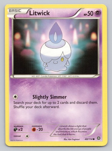 2016 Litwick Pokemon Card Steam Siege Base Set #48 | eBay