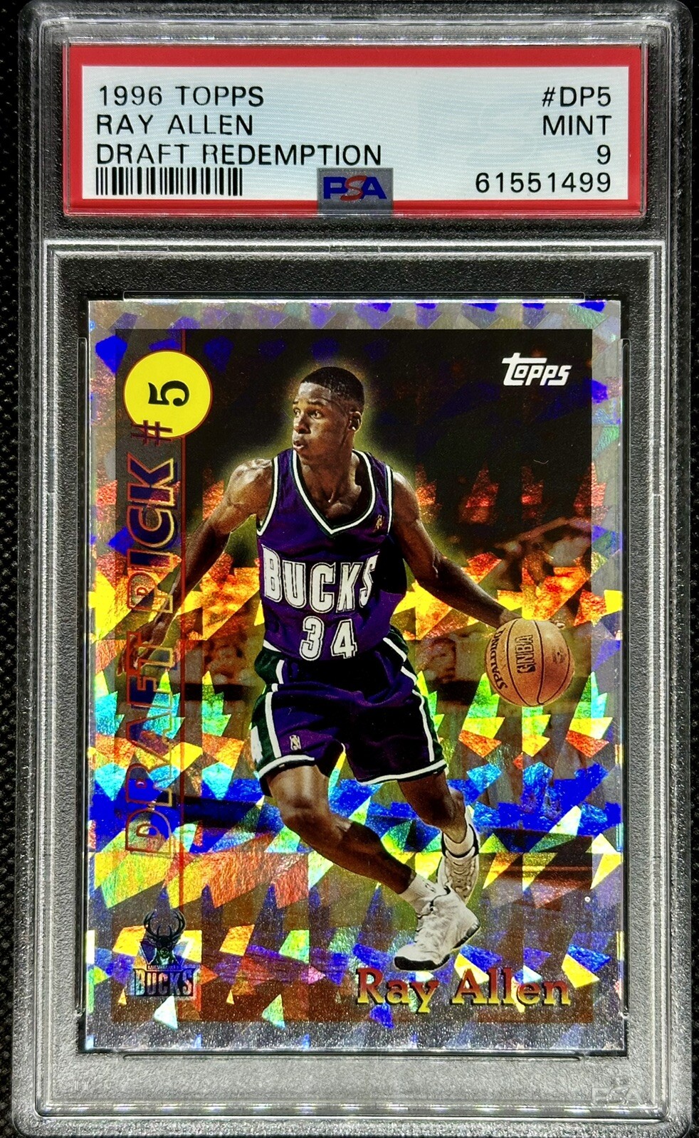 1996 Topps Ray Allen Draft Redemption #DP5 PSA 9 MINT Rookie New Slab ...