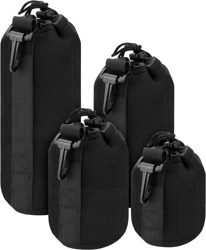 4x Camera Lens Pouch Bag Soft Neoprene Drawstring Protector Case Set ...