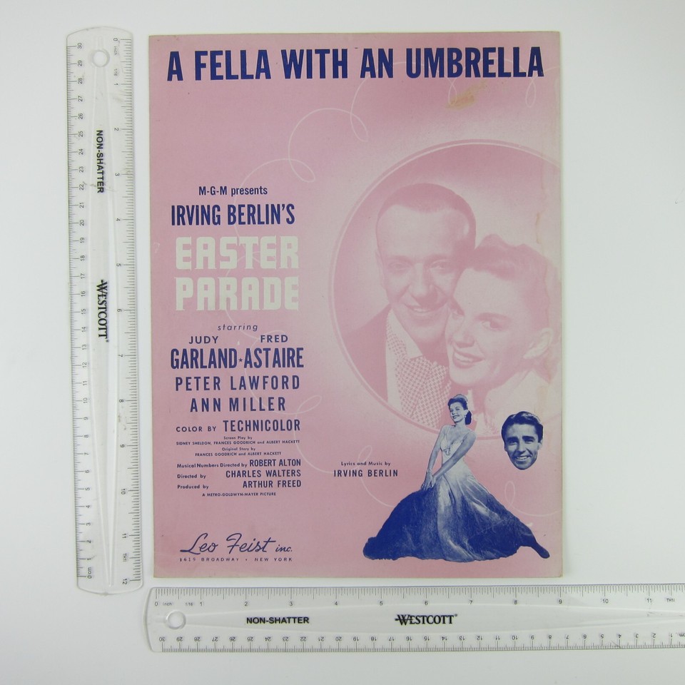 Sheet Music A Fella With An Umbrella Judy Garland Fred Astaire Vintage ...