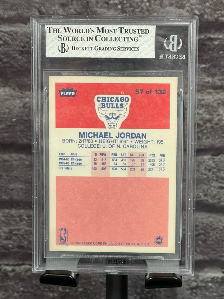 Michael Jordan Fleer Rookie Card 1986 Beckett 8 | eBay