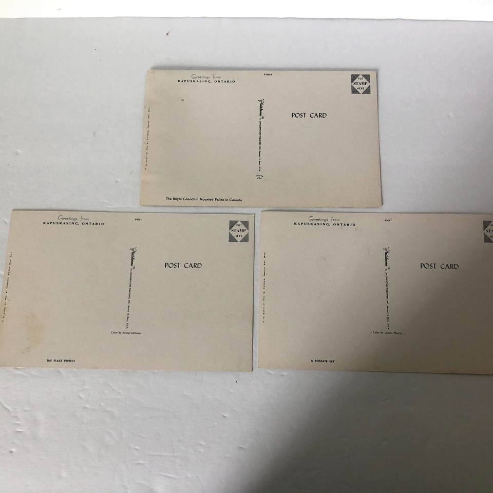 3 Kapuskasing Ontario Canada Postcards Jumbo Mounted Police Scenery ...