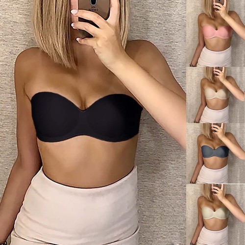 Women's Push Up Strapless Bra Thick Padded Underwire Convertible Multiway Bras | eBay