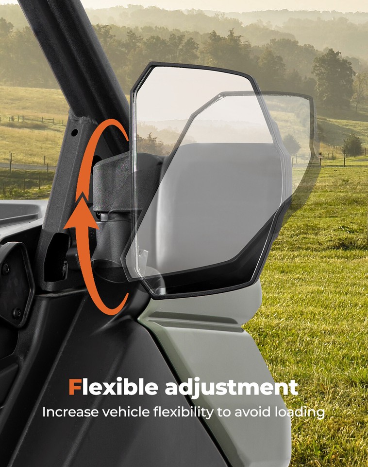 715002459 2PCS Left and Right UTV Side Mirrors For 2016-2022 Can Am ...