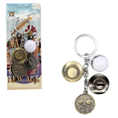 HATS One Piece 1 in. 4 Pcs. Key Chain Set (Hat Anime KeyChain Charm ...