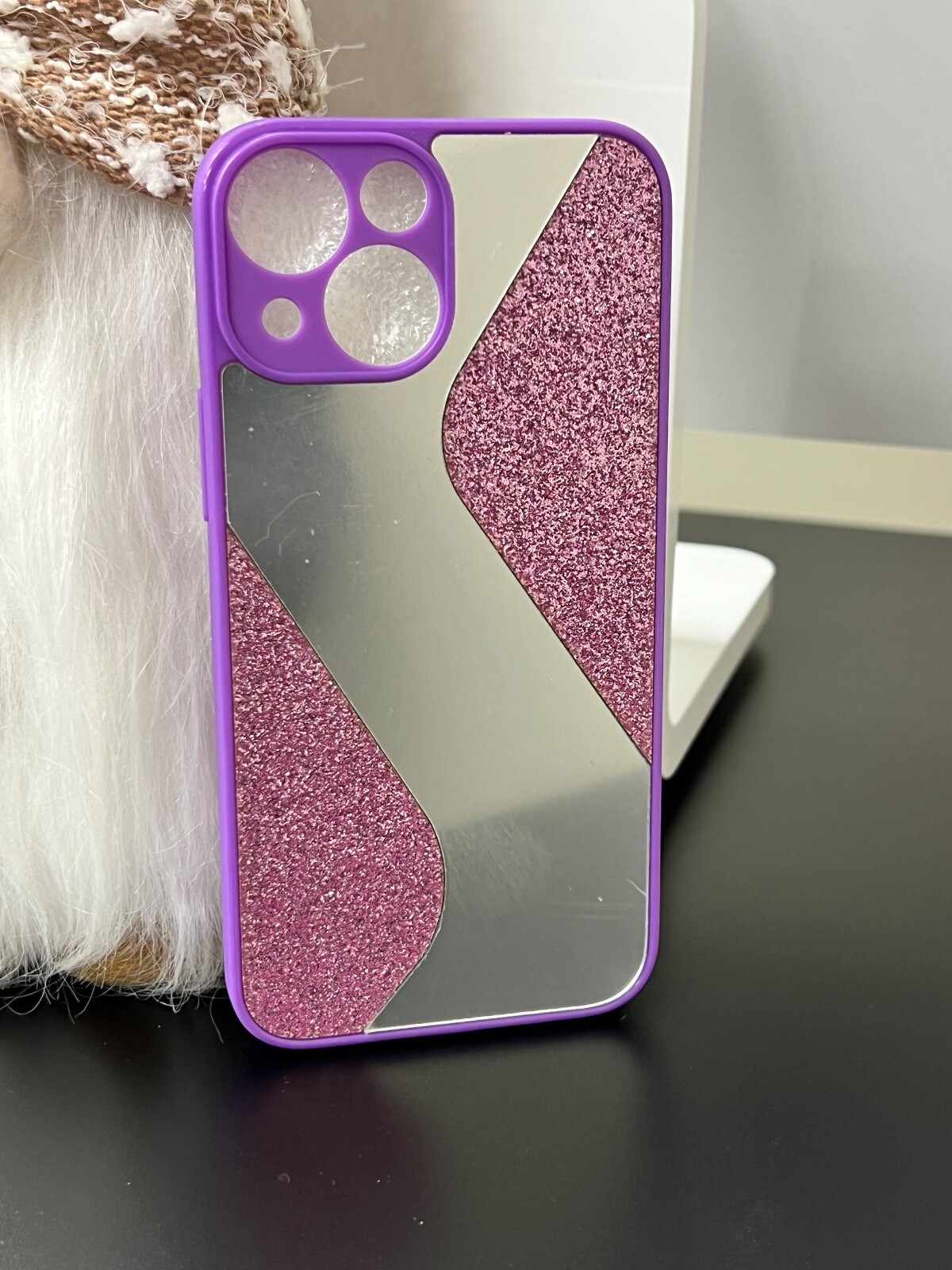 iPhone 13 mini case pink glitter Phone case silver stylish | eBay