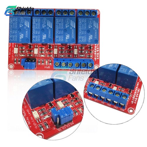 5V 4-Channel Relay Module with Optocoupler High Low Level Trigger for ...