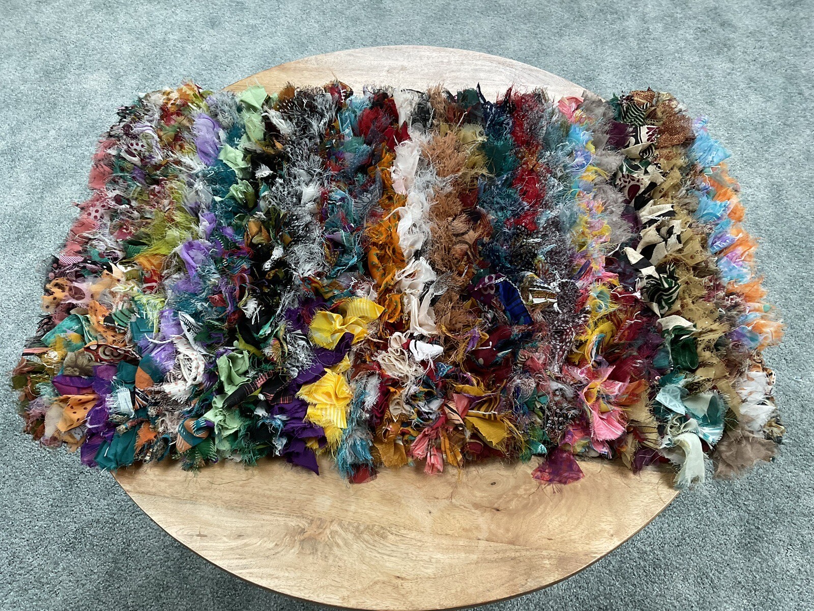 Multi Color Rag Rug ~ Cotton Bottom ~ 32”x 21” ~ Texture ~ New | eBay