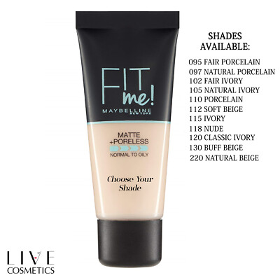 Maybelline Fit Me Matte & Poreless Foundation 30ML ** CHOOSE YOUR SHADE ...