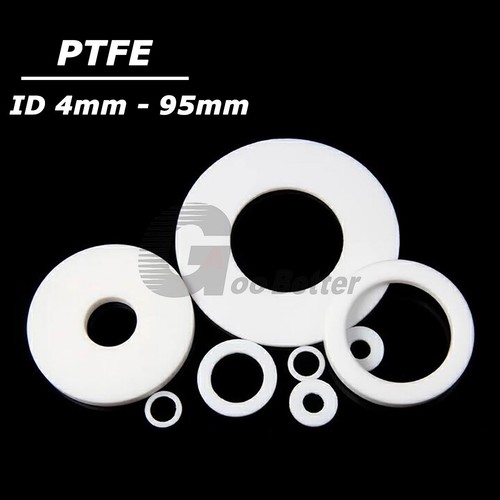 PTFE Flat Washers Sealing Rings Gasket ID 4mm - 95mm High Temp / Oil ...