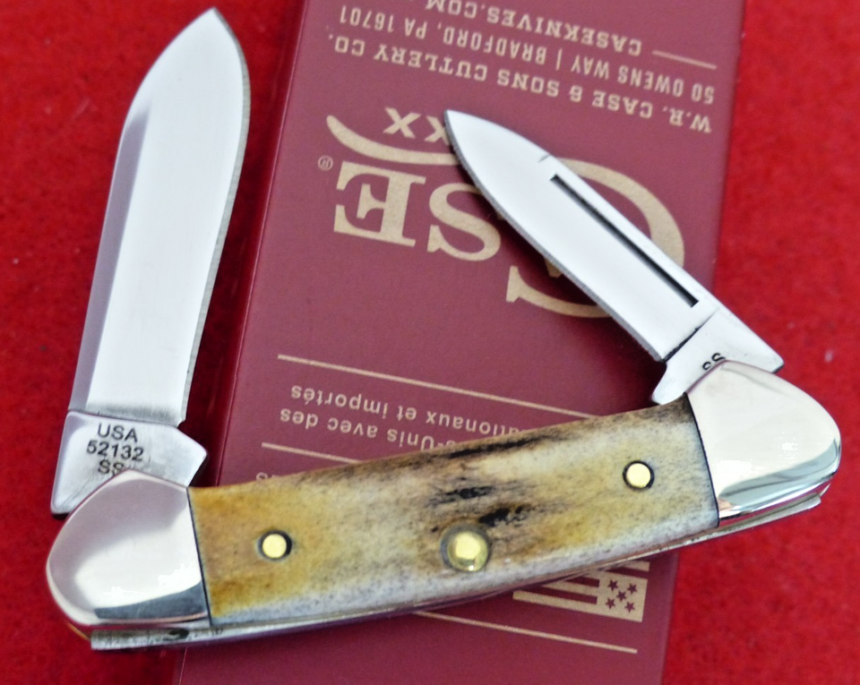 Case XX USA baby canoe butterbean 52132 STAG 2025 new in box knife | eBay