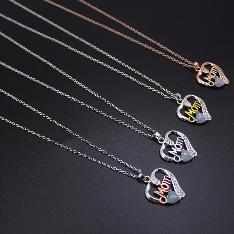 New Fashion Love Heart-shaped Open Pendant Necklace Chain For Mum Chain ...