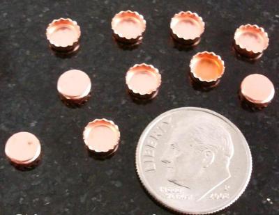 Bezel cups copper 5mm round machine made serrated edge 10 bezel cups ...