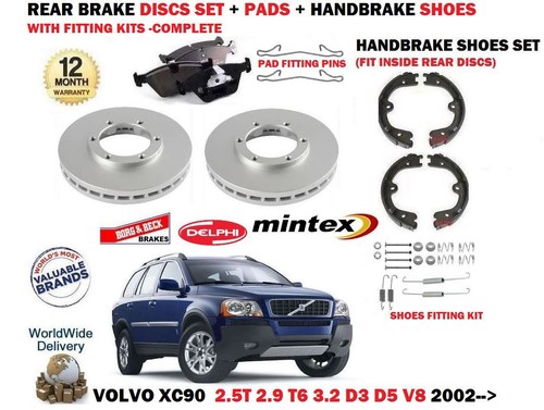 FOR VOLVO XC90 T6 D3 D5 V8 3.2 2002- REAR BRAKE DISCS SET + PADS ...