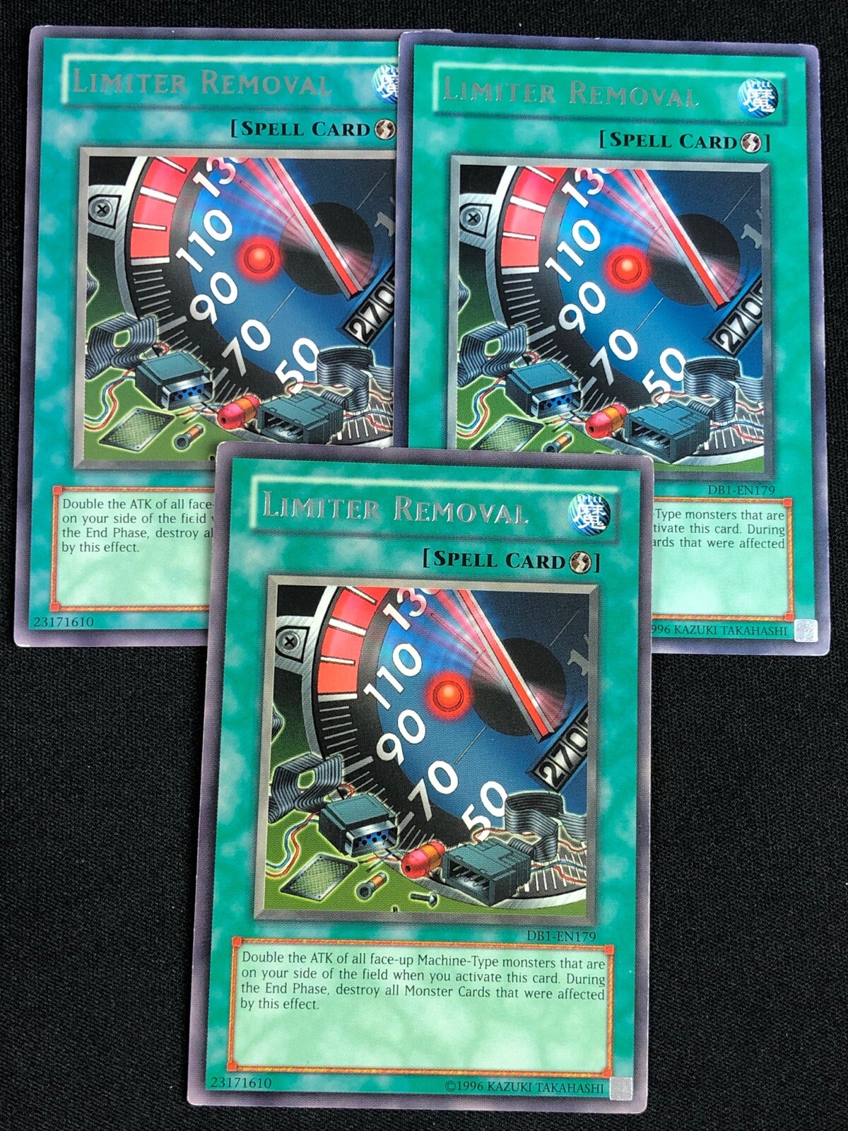 YUGIOH LIMITER REMOVAL DB1-EN179 RARE X3 (LP) | eBay