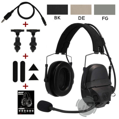 AMP FCS Tactical Headset Pickup Noise Reduction Earmuf for Shooting ...