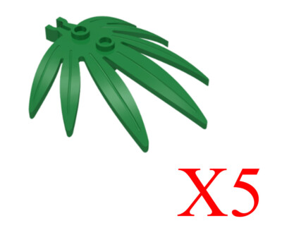 Lego Plant Green Leaves 6 x 5 Swordleaf with Clip Parts Pieces Lot Of 5 ...