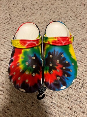 BRAND NEW! Crocs Rainbow Tie-Dye Unisex Clogs (205453-90H) | eBay