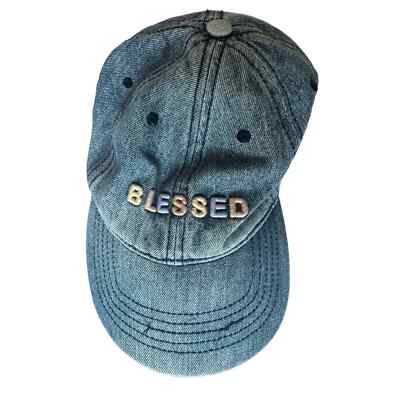 Time and True Blue Denim “Blessed” Adjustable Baseball hat - one size ...
