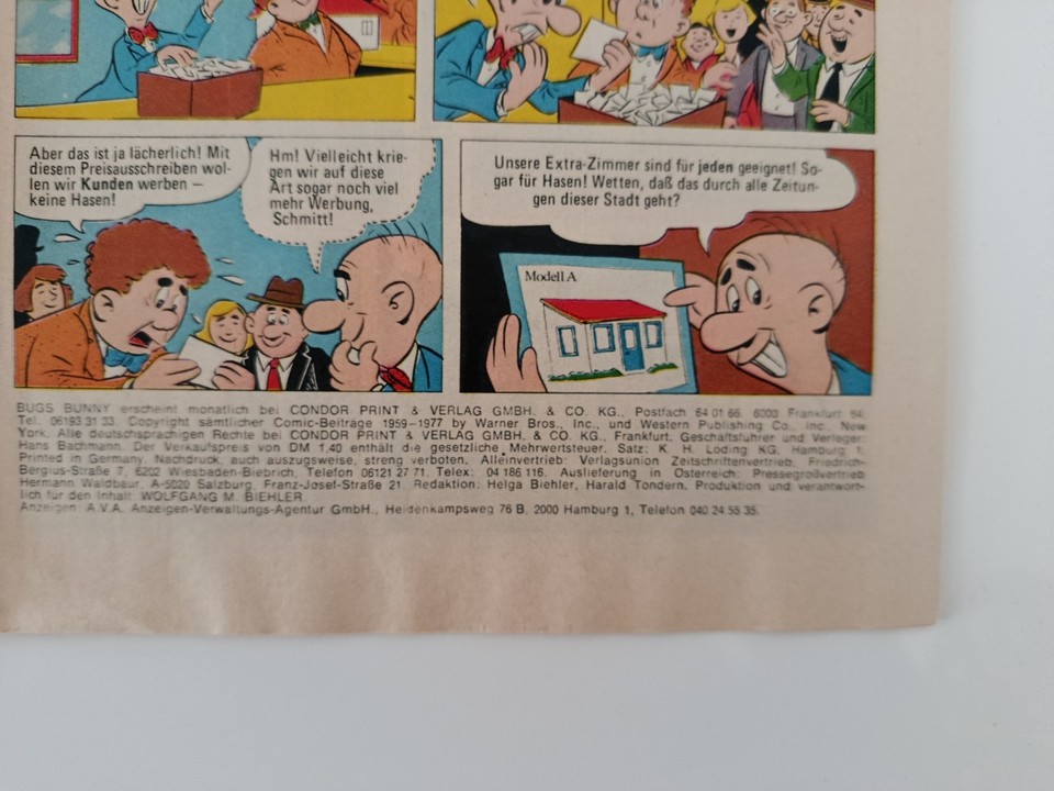 Bugs Bunny Nr. 64 (1977) Condor Comics Looney Tunes Die tolldreisten ...