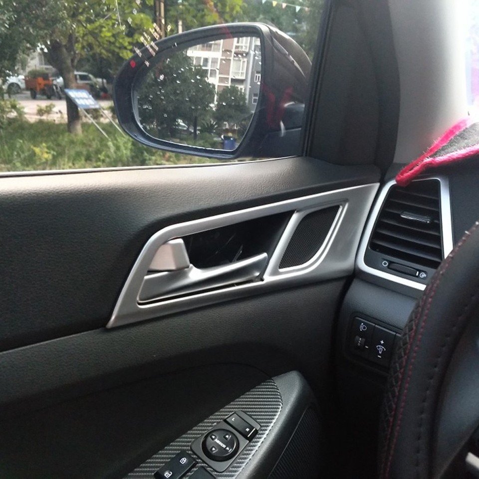 For Hyundai Tucson 2016-2021 Carbon Fiber Inside Door Handle Bowl Cup ...