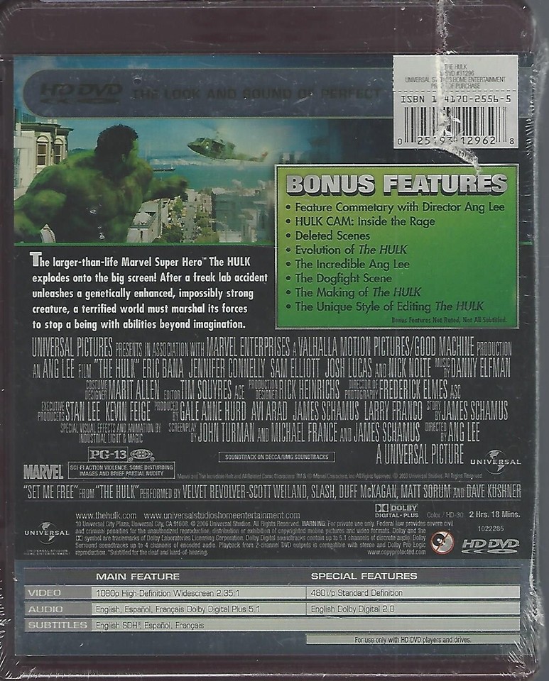 The Hulk (HD-DVD, 2006) 25193129628| eBay