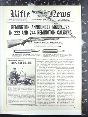 1959 ADVERTISING for Remington model 725 .222 .244 rifles | eBay