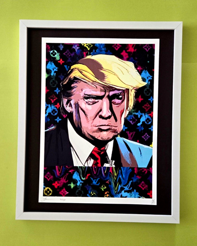 DEATH NYC Hand Signed LARGE Print Framed 16x20in COA Donald Trump Fight ...