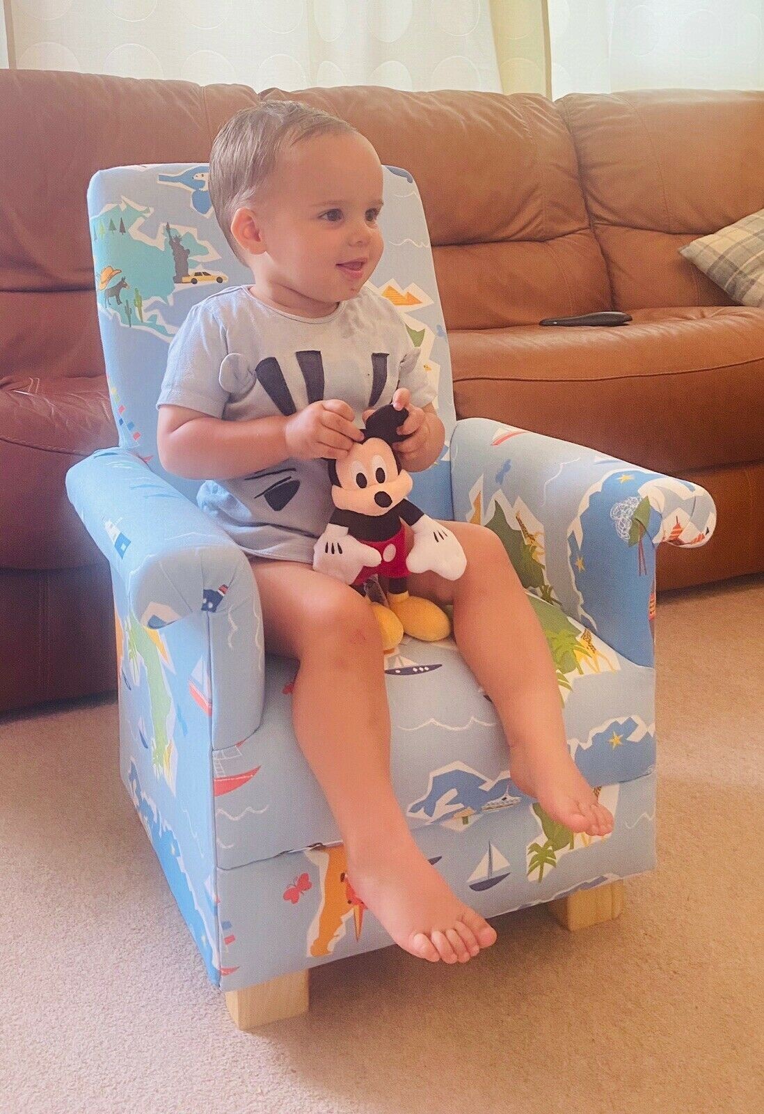 Fryetts Woodland Animals Fabric Kids Chair Fox Owl Child Nursery ...