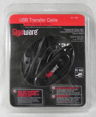 Gigaware "USB Transfer Cable" #26-1069, for Windows & Mac, Gold Plated ...