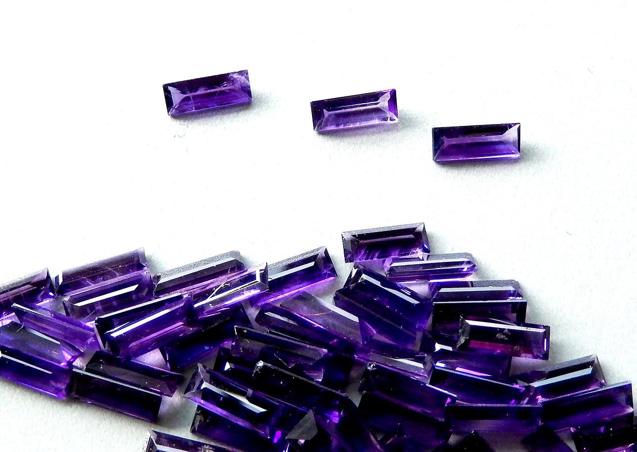 Amethyst Natural Purple Color Unique 8x3 MM Baguettes Excellent Cut | eBay