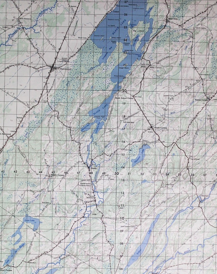 HAMMOND NEW YORK QUADRANT U.S. GEOLOGICAL SURVEY TOPOGRAPHIC ROAD MAP ...
