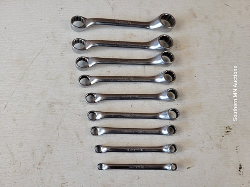 Snap On 9pc 12-Point SAE Flank Drive Short 10° Offset Box Wrenches B103 ...