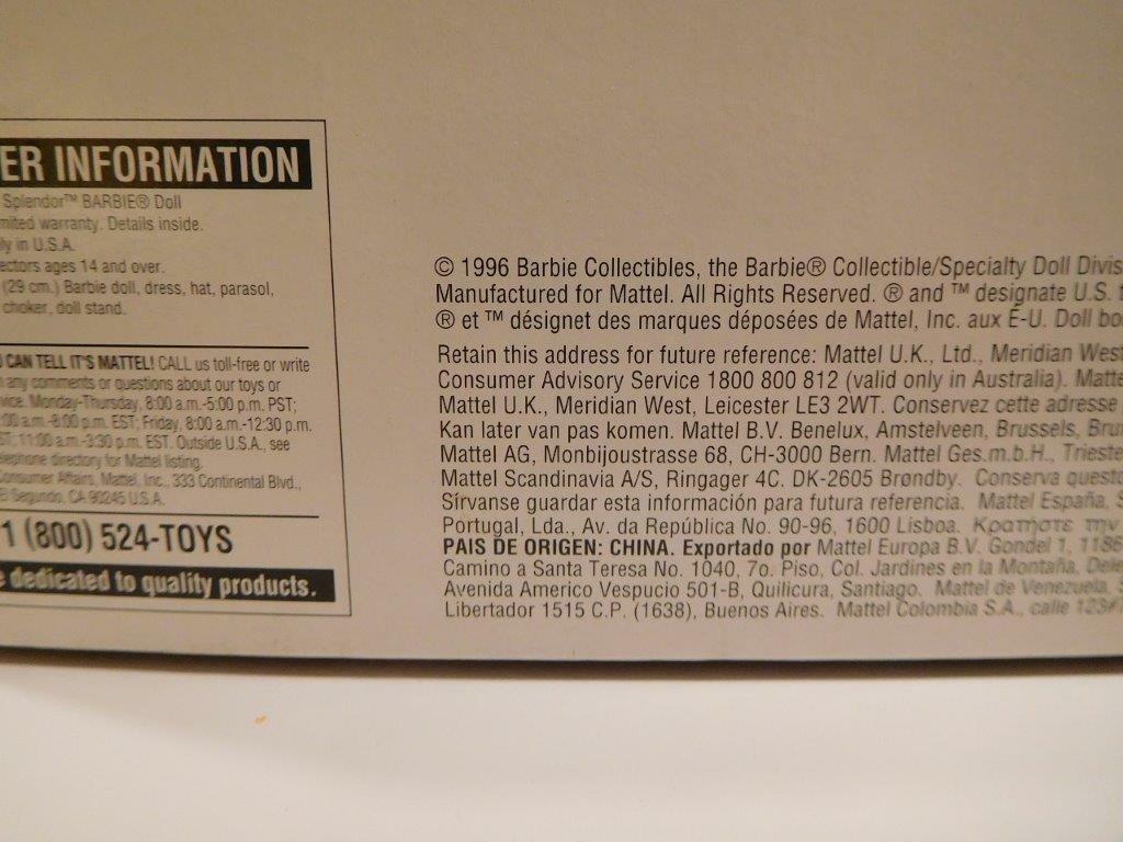 1996 Summer Splendor Barbie, Enchanted Seasons Collection, Limited ...