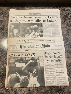 1984 Boston Celtics Basketball Newspaper. NBA Champions, Larry Bird | eBay