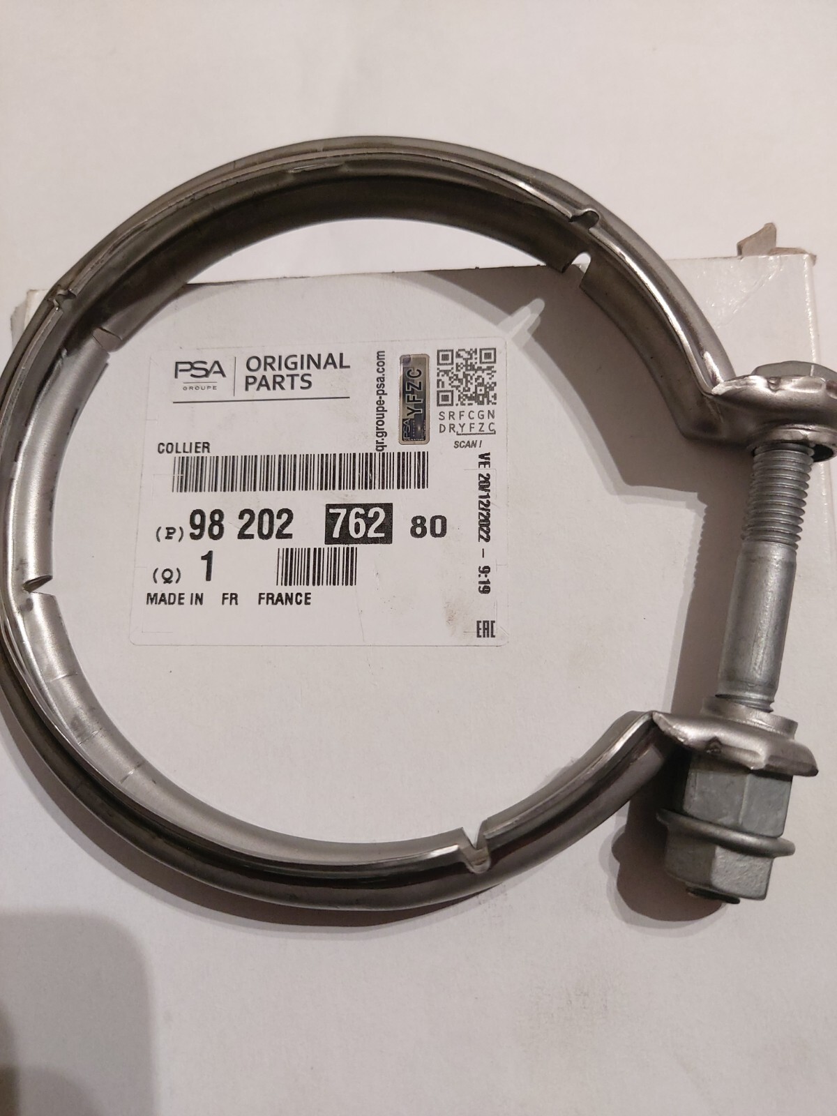 PEUGEOT / CITROËN / VAUXHALL EB2ADT CAT TO TURBO CLAMP . PART NO ...