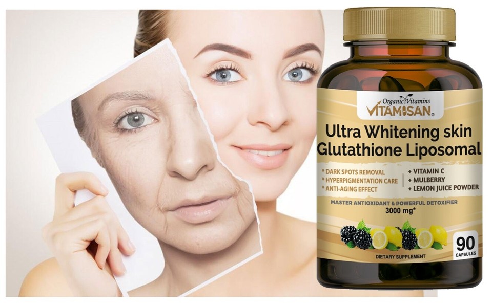 90 capsules collagen glutathione pills whitening skin bleaching ...