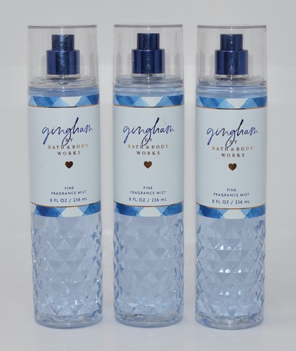 3 NEW BATH & BODY WORKS GINGHAM FINE FRAGRANCE MIST BODY SPRAY 8 OZ ...